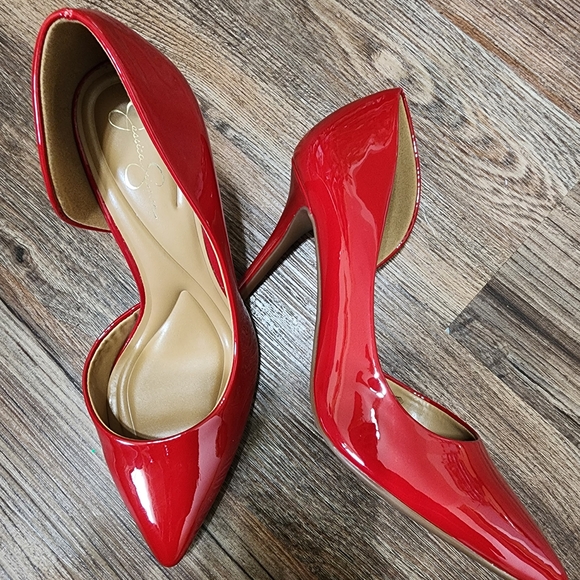 Jessica Simpson | Shoes | Elegant Red Patent Leather Womens Heels ...